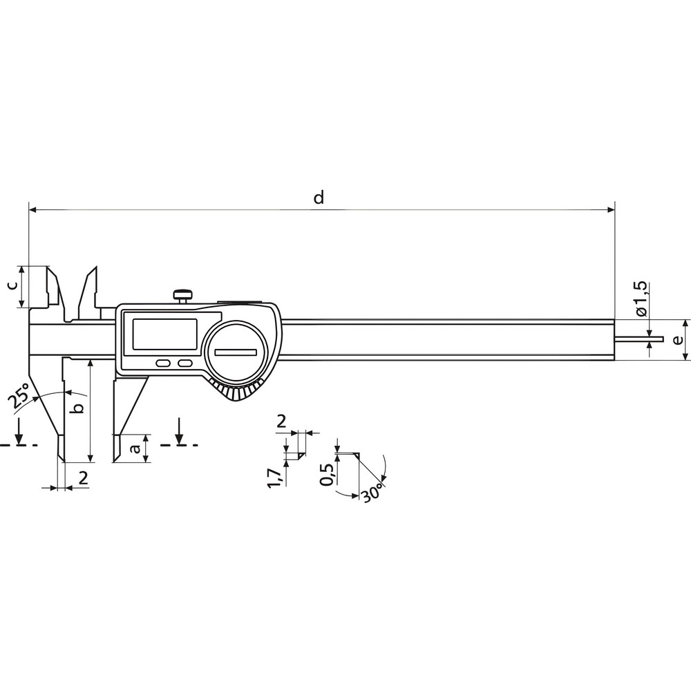 Mahr - Electronic Caliper: 0in to 6in, 0mm to 150mm, ±0.0005in, ±0 ...