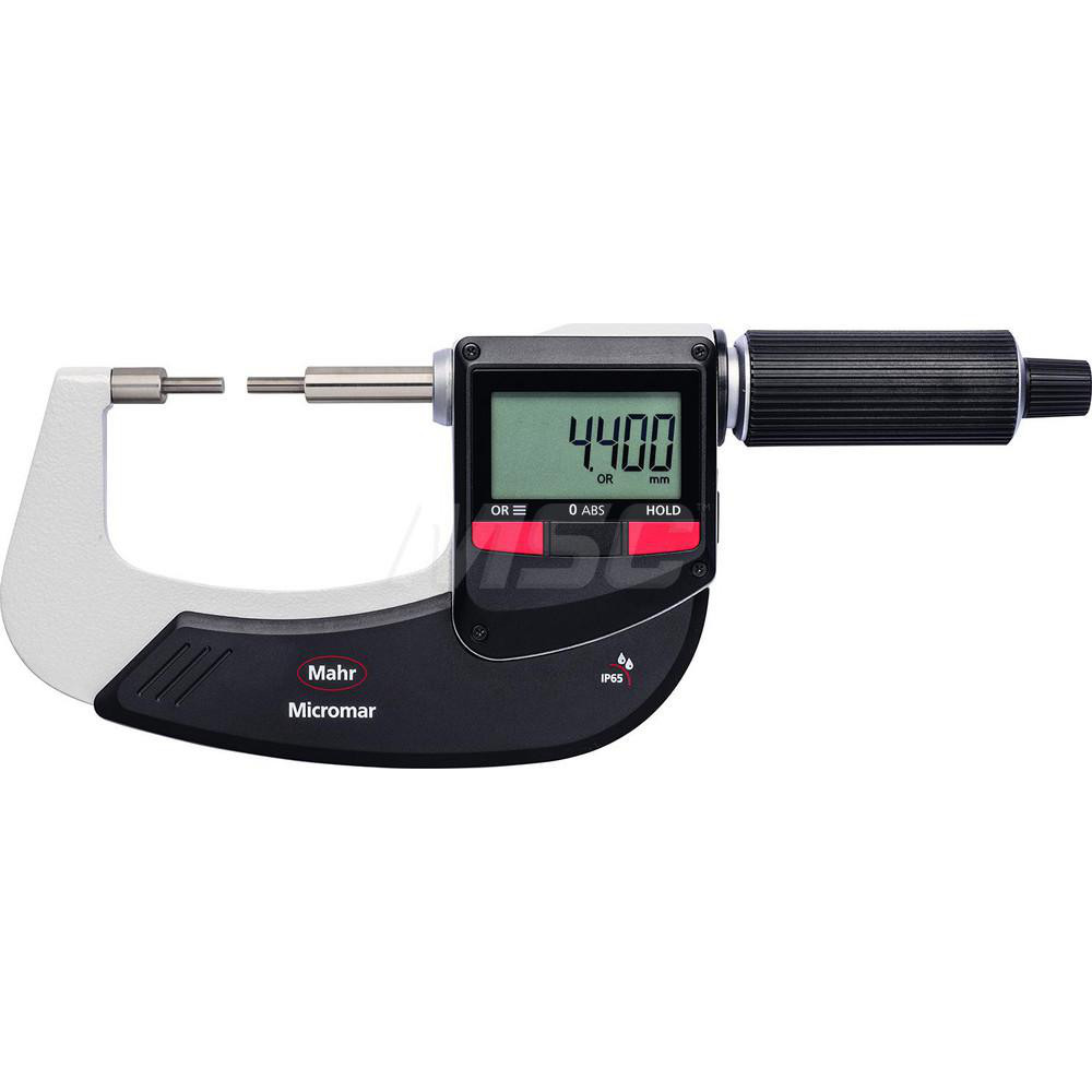 Mahr - Electronic Outside Micrometer: 1" Min, Solid Carbide Face, IP65 ...
