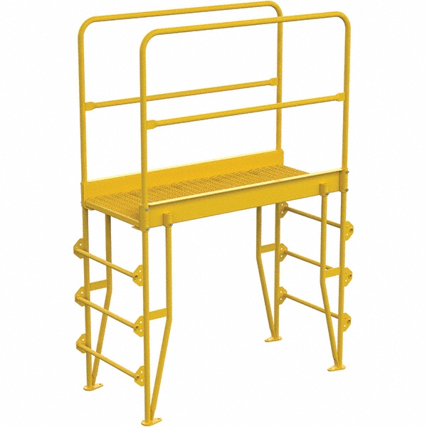 Vestil - Steel Crossover Vertical Rolling Ladder: 48" Platform, 4 Step ...
