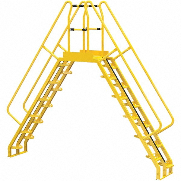 Vestil - 7-Step Steel Crossover Bridge: 20-1/16" Platform Width, 21 ...