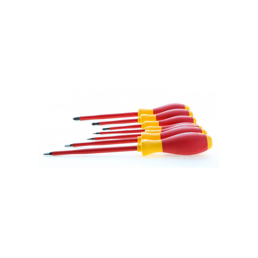 Wiha - Screwdriver Set: 7 Pc, Insulated Slotted, Phillips & Square ...