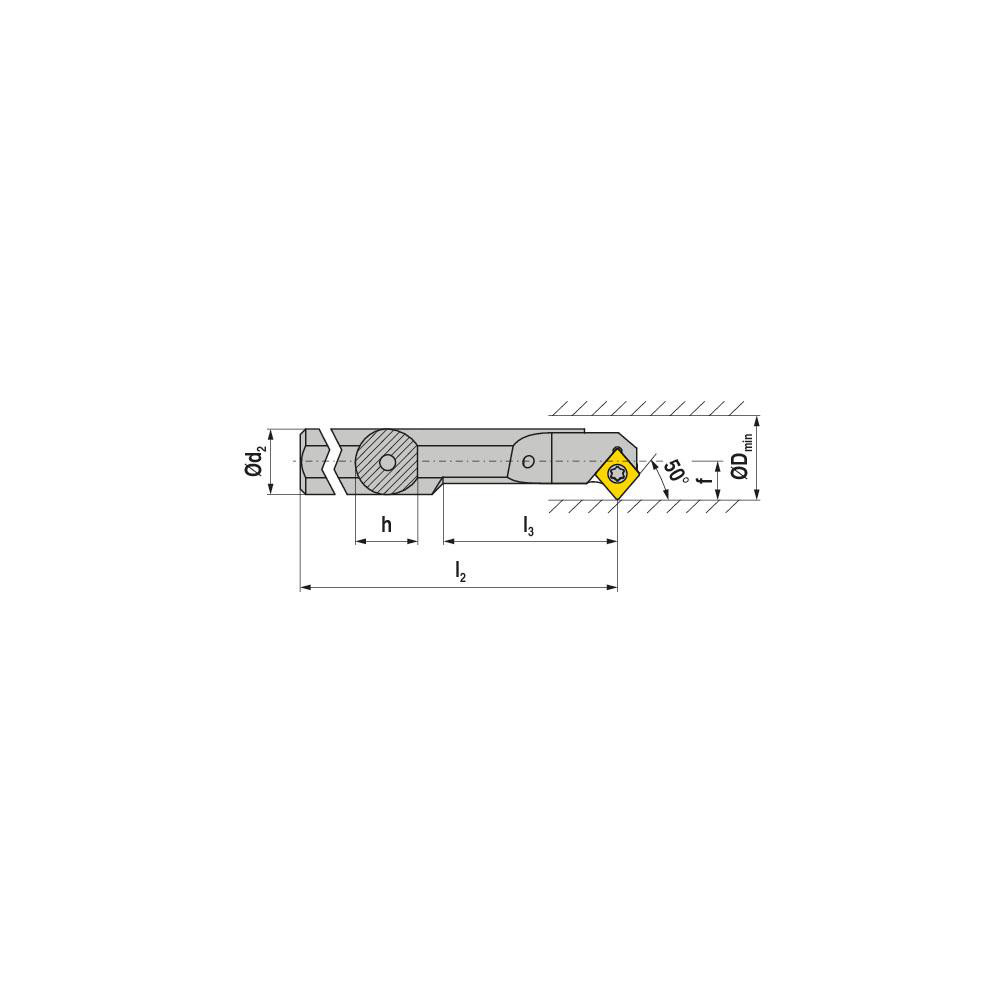 Ceratizit - Indexable Boring Bar: A16M SCMCL 06, 16.00 mm Min Bore, 50 ...