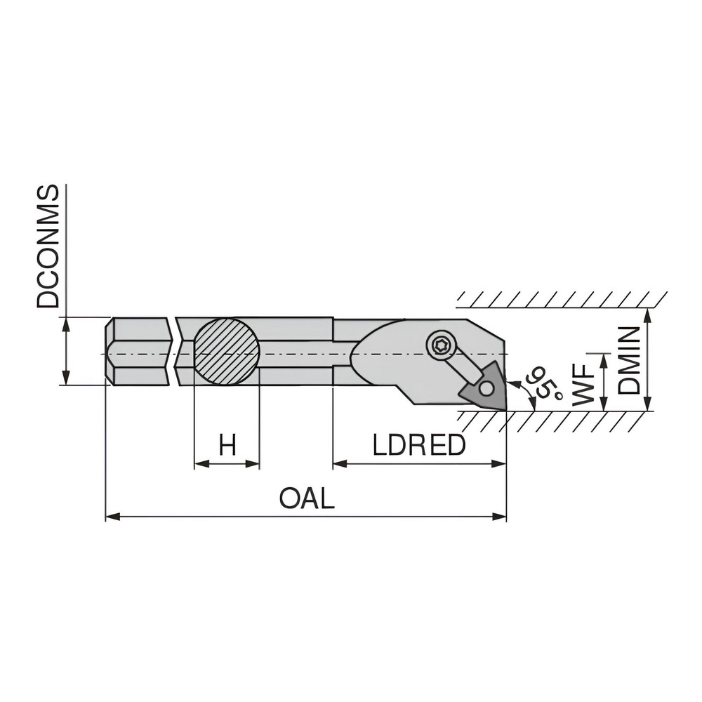 Ceratizit - Indexable Boring Bar: S16T MWLNL 4, 1.2800" Min Bore, 95 ...