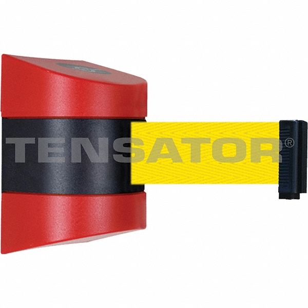 Tensator - Pedestrian Barrier: Metal, Black & Red, Wall Mount | MSC Direct