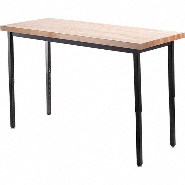 National Public Seating - Utility Table: Black & Maple Table Top, 48 ...