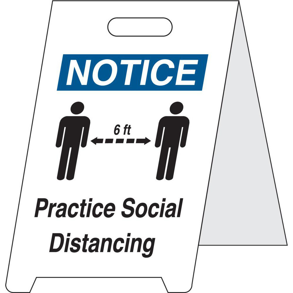 Brady - Cone & A Frame Floor Signs; Shape: A-Frame ; Sign Type: COVID ...