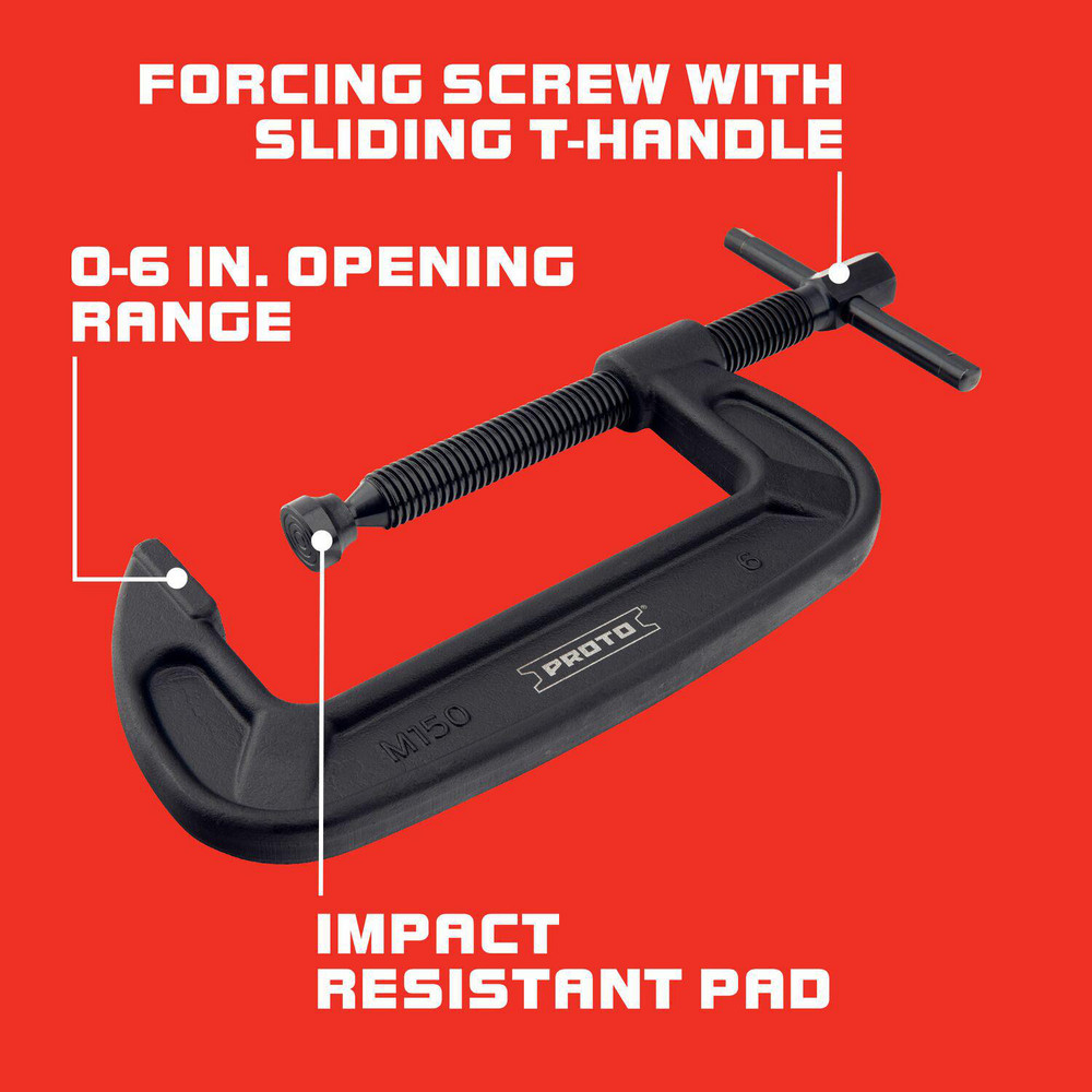Proto - C-Clamps: Clamp Type: C-Clamps; Body Material: Steel; Anvil ...