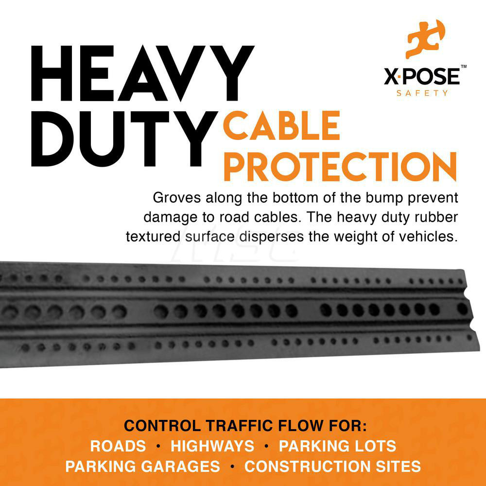 Xpose Safety - 72" Long x 12" Wide x 2" High Rubber Spike-Mount Speed ...