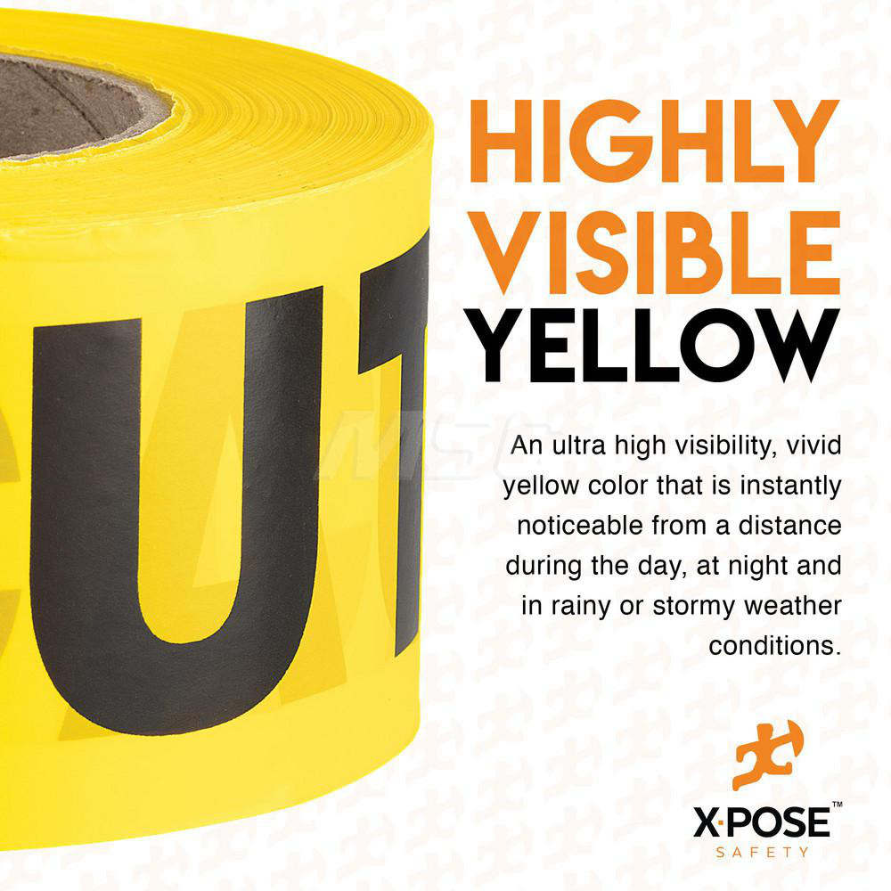 Xpose Safety - Barricade Tape: Yellow, Message:" Caution Tape", 1000.00 ...