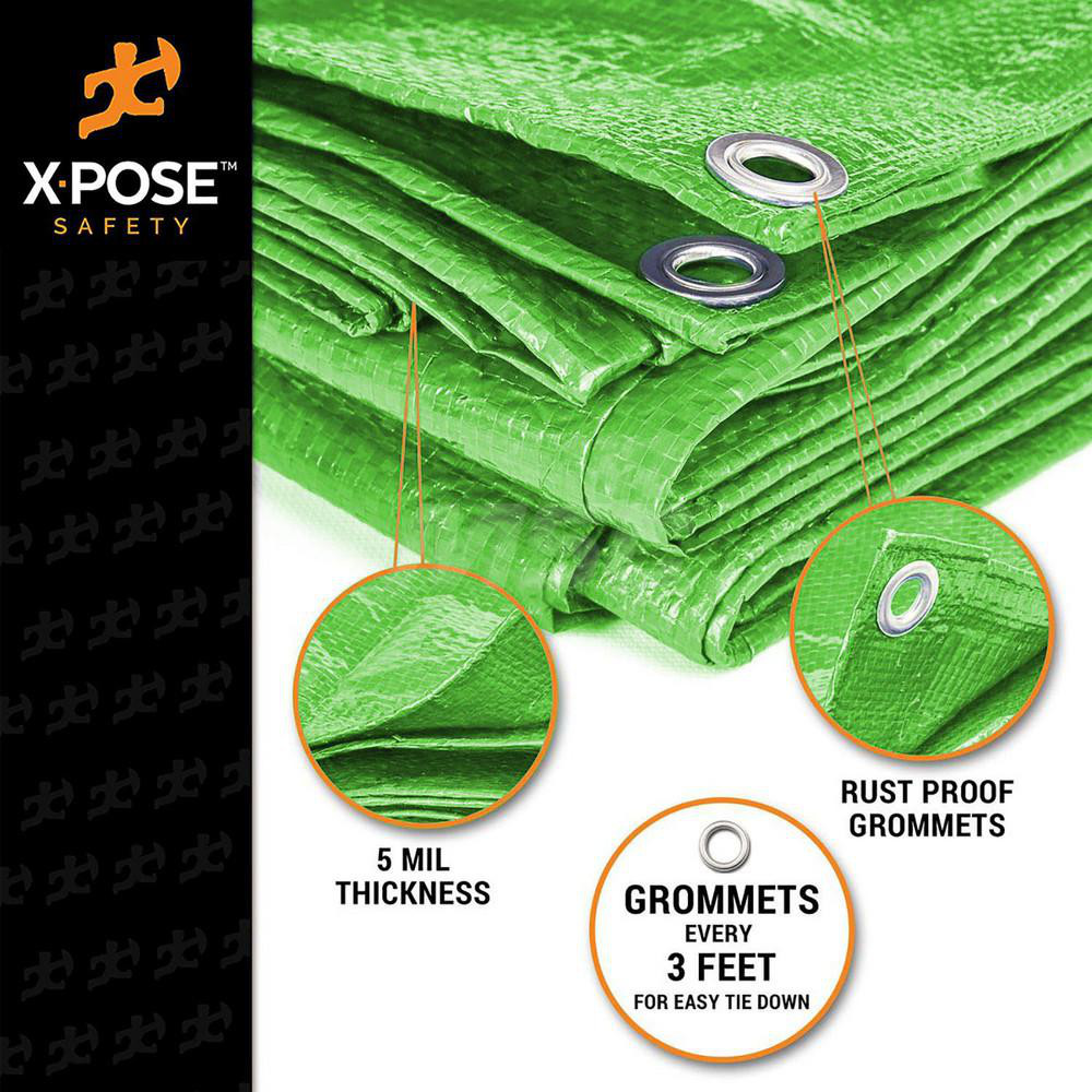 Xpose Safety - Tarp/Dust Cover: Green, Rectangle, Polyethylene, 20 ...