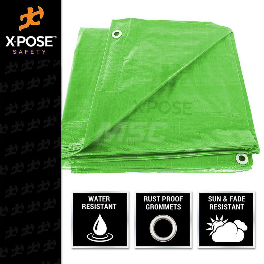 Xpose Safety - Tarp/Dust Cover: Green, Rectangle, Polyethylene, 20 ...