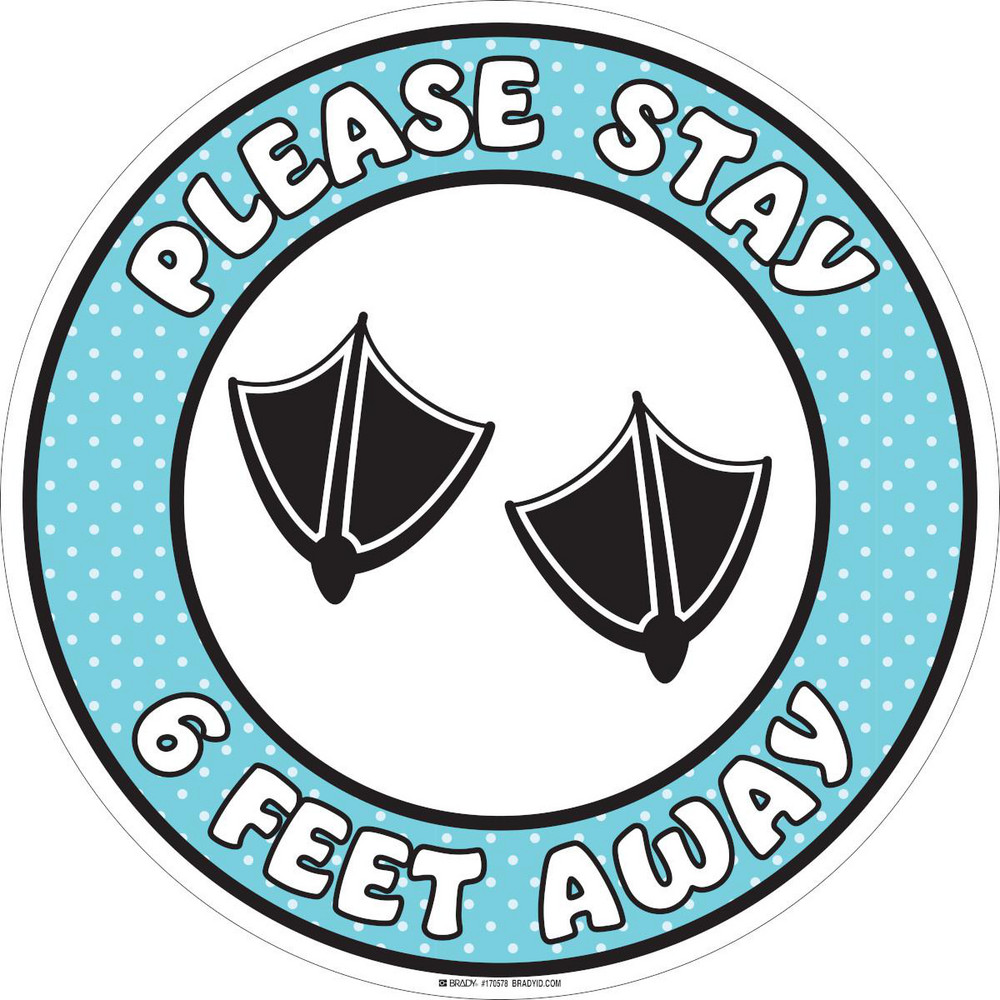 Brady - Adhesive Backed Floor Signs; Message Type: COVID-19 ; Message ...