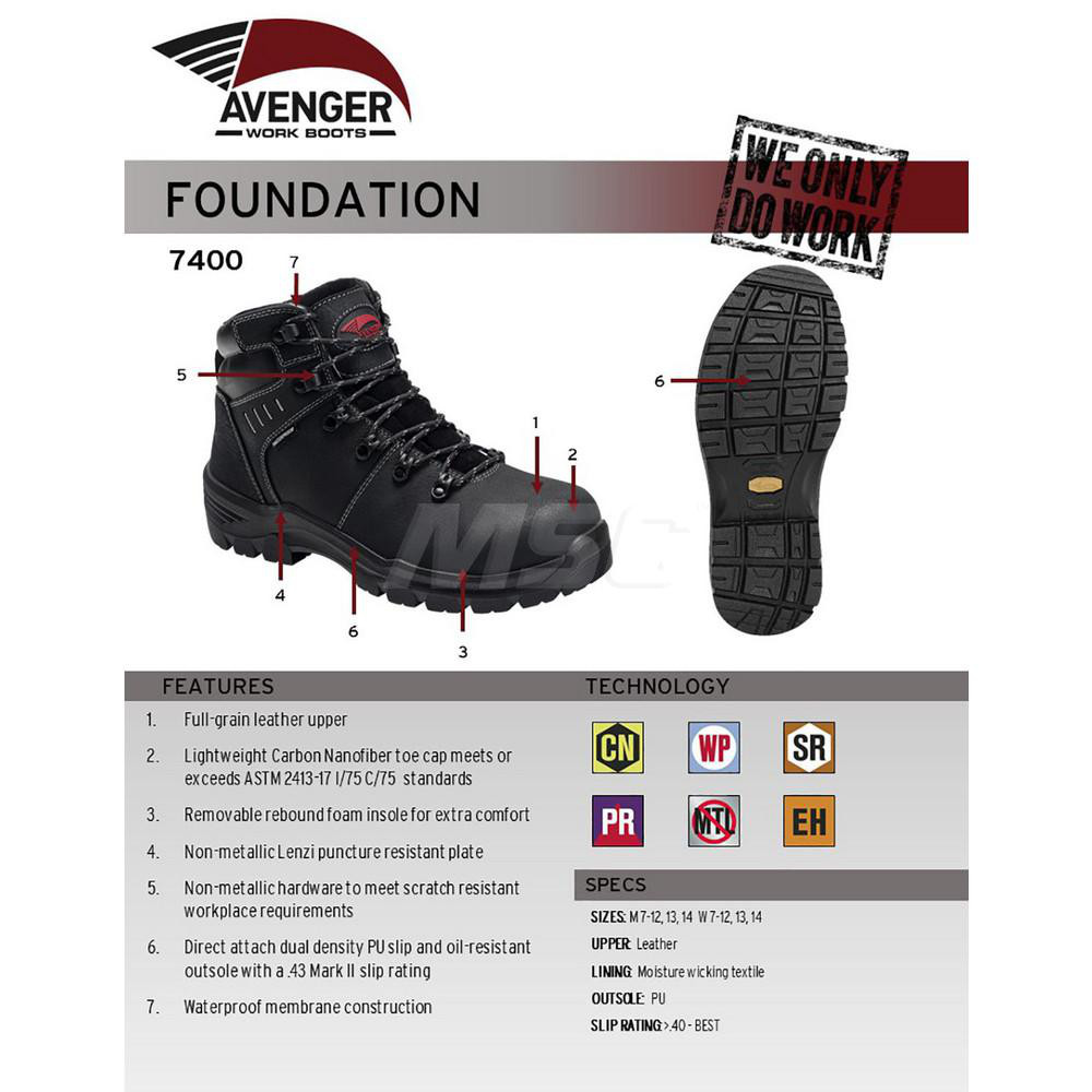 Footwear Specialities Int'l - Work Boot: Size 9, 6" High, Leather ...