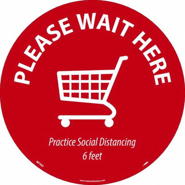 NMC - "Please Wait Here" Adhesive-Backed Floor Sign - 13346507 - MSC ...