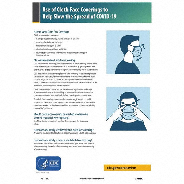 AccuformNMC - Warning & Safety Reminder Sign: Rectangle, COVID 19, USE ...