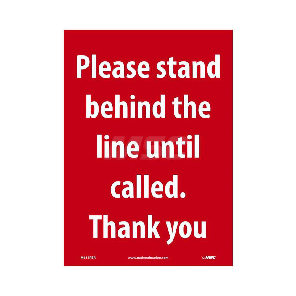 AccuformNMC - Warning & Safety Reminder Sign: Rectangle, PLEASE STAND ...