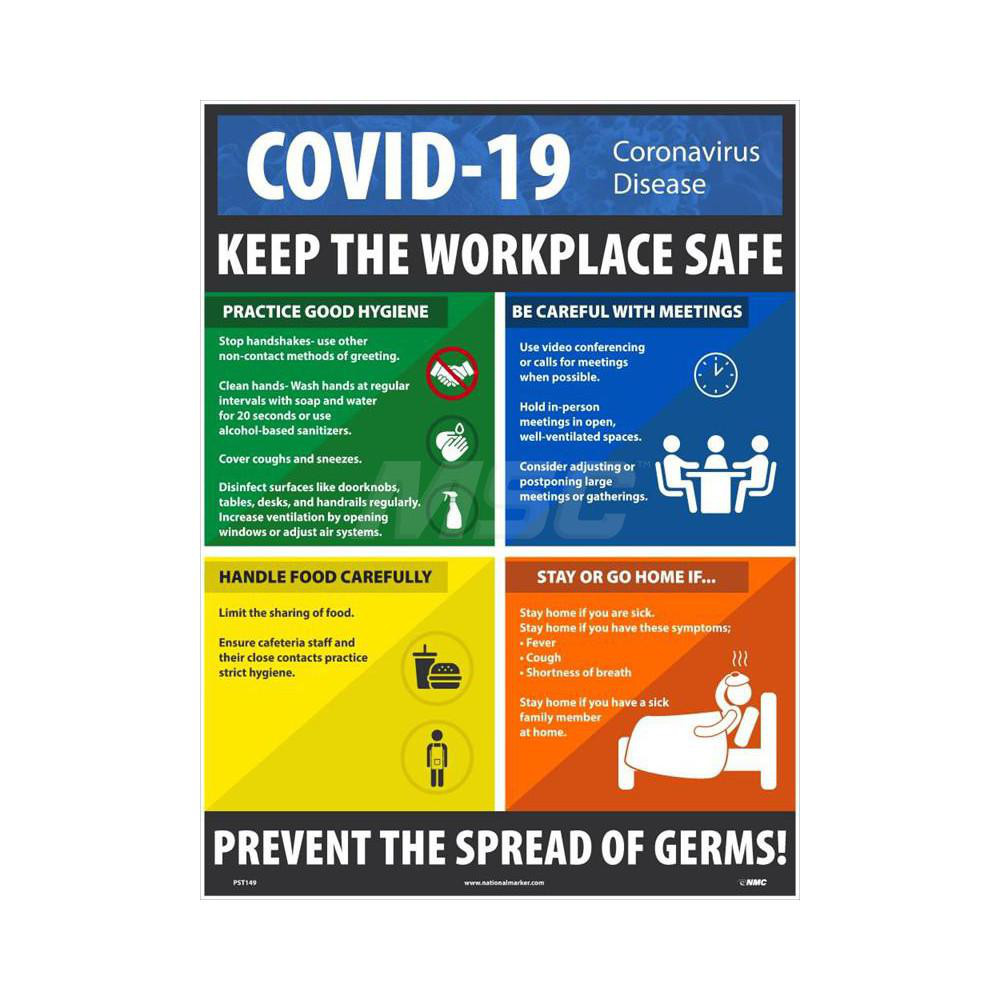 AccuformNMC - Warning & Safety Reminder Sign: Rectangle, COVID 19 ...