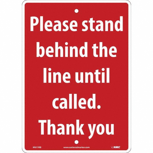 AccuformNMC - Warning & Safety Reminder Sign: Rectangle, PLEASE STAND ...