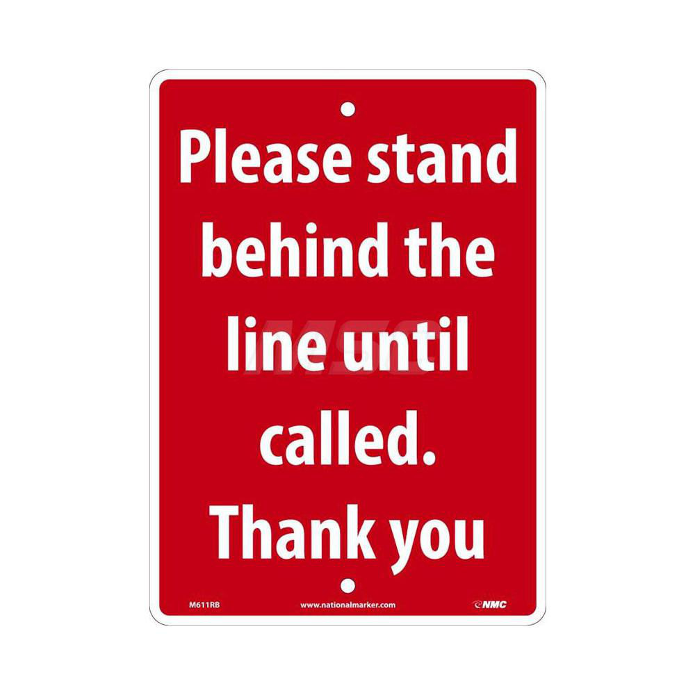 AccuformNMC - Warning & Safety Reminder Sign: Rectangle, PLEASE STAND ...