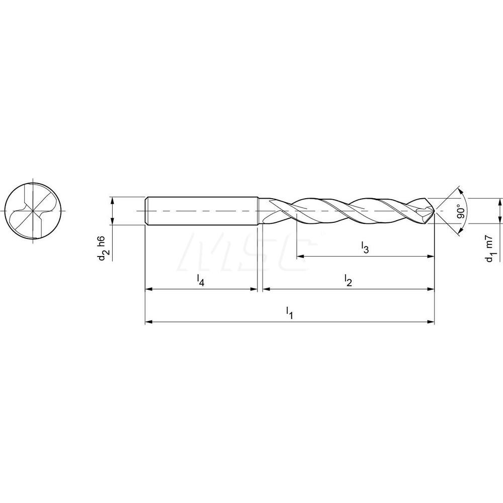 Mapal - Jobber Length Drill Bit: 1.50 mm Dia, 90 deg, Solid Carbide ...