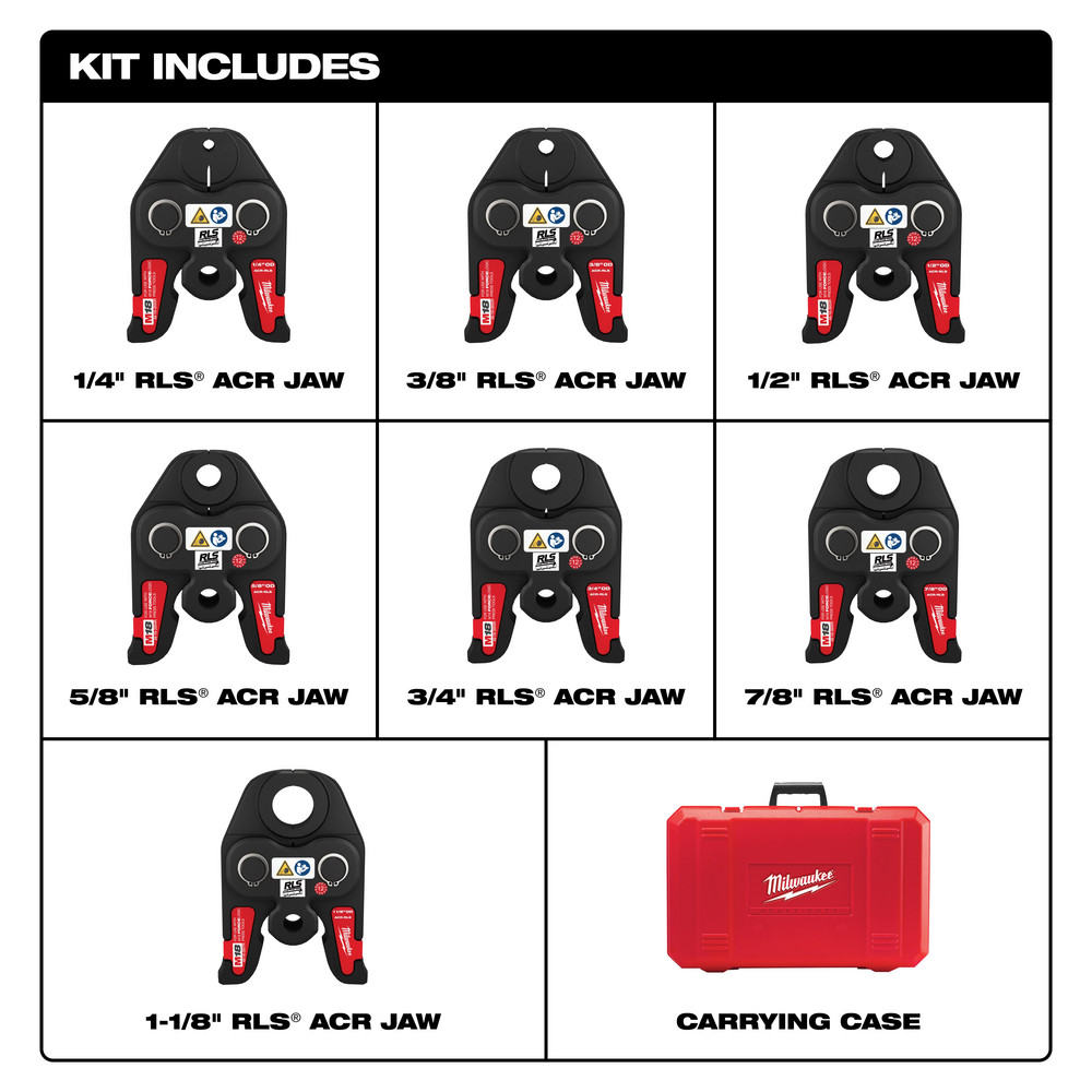 Milwaukee Tool - Presser Replacement Jaws: Press Jaw Kit, 1/4"-1-1/8 ...