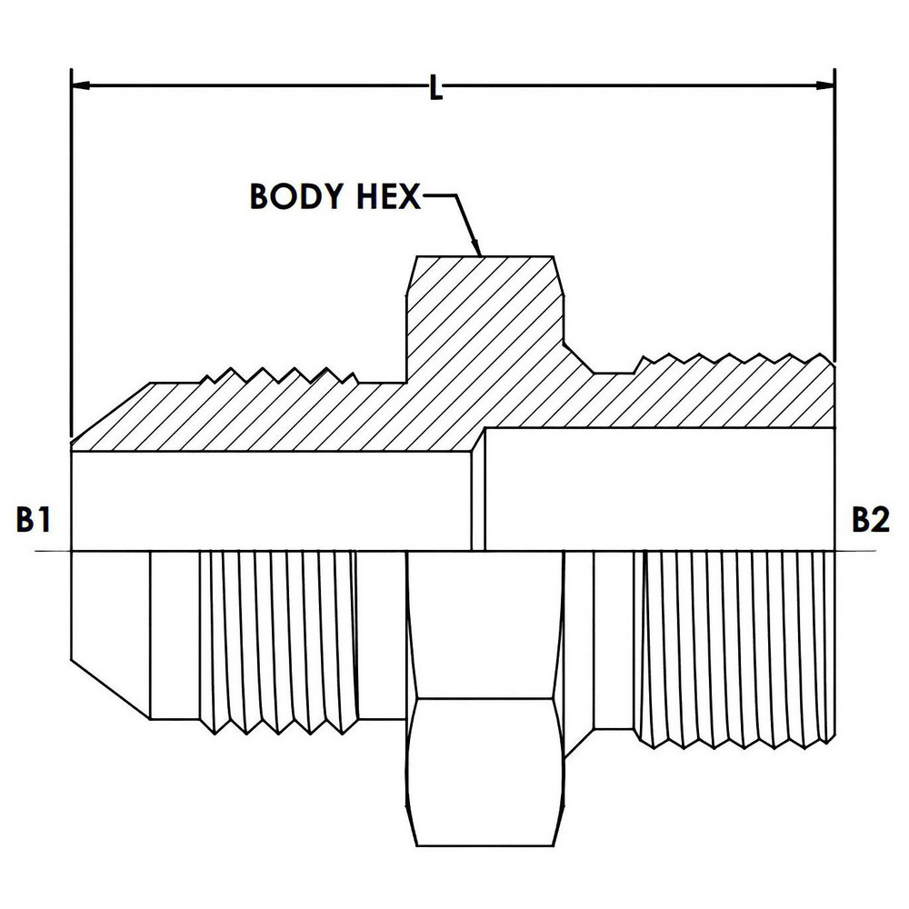Brennan - Steel Flared Tube 1-5/16-12 x M33x2 Thread, 37 deg Flared ...