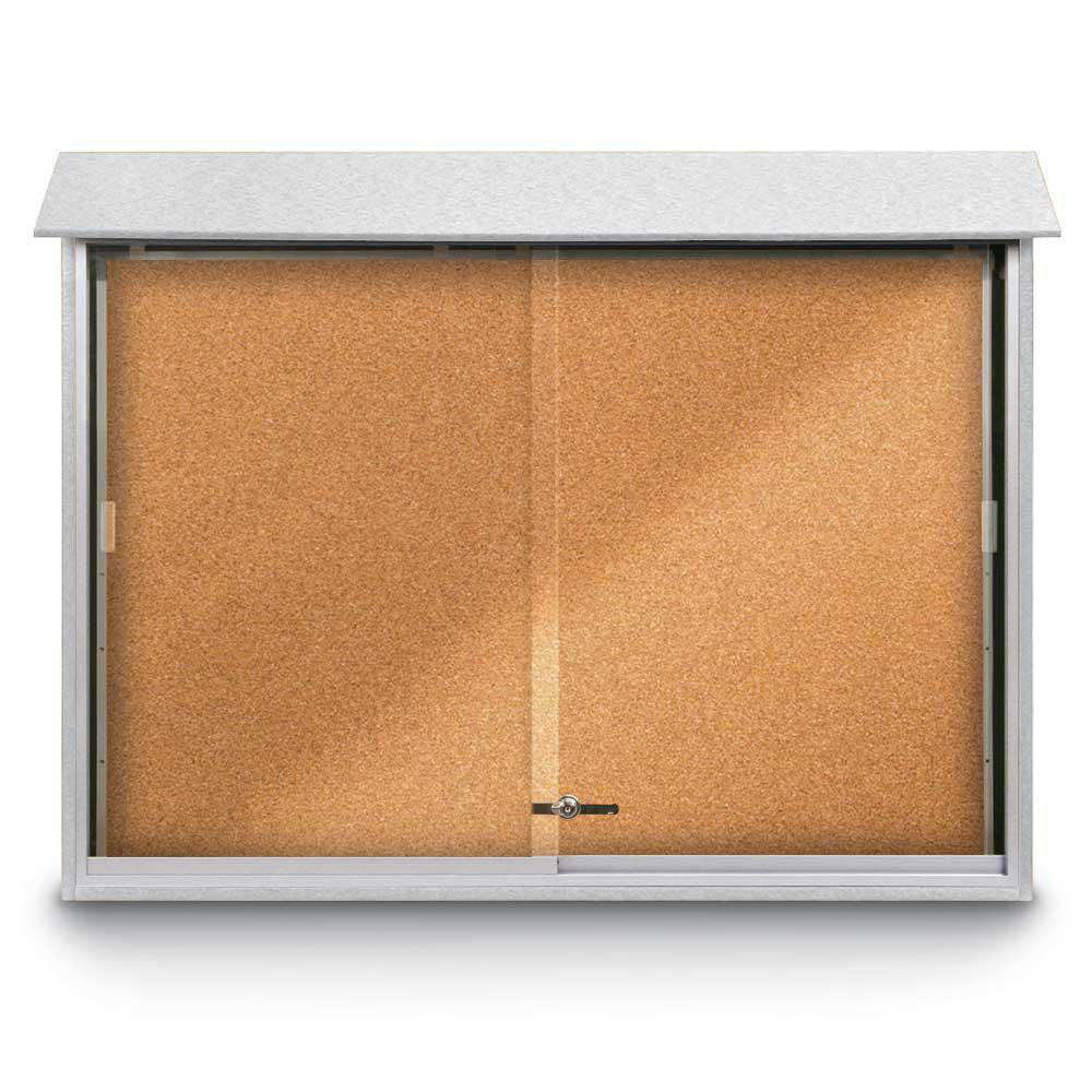 United Visual Products - Enclosed Cork Bulletin Board: 52" Width, 40 ...