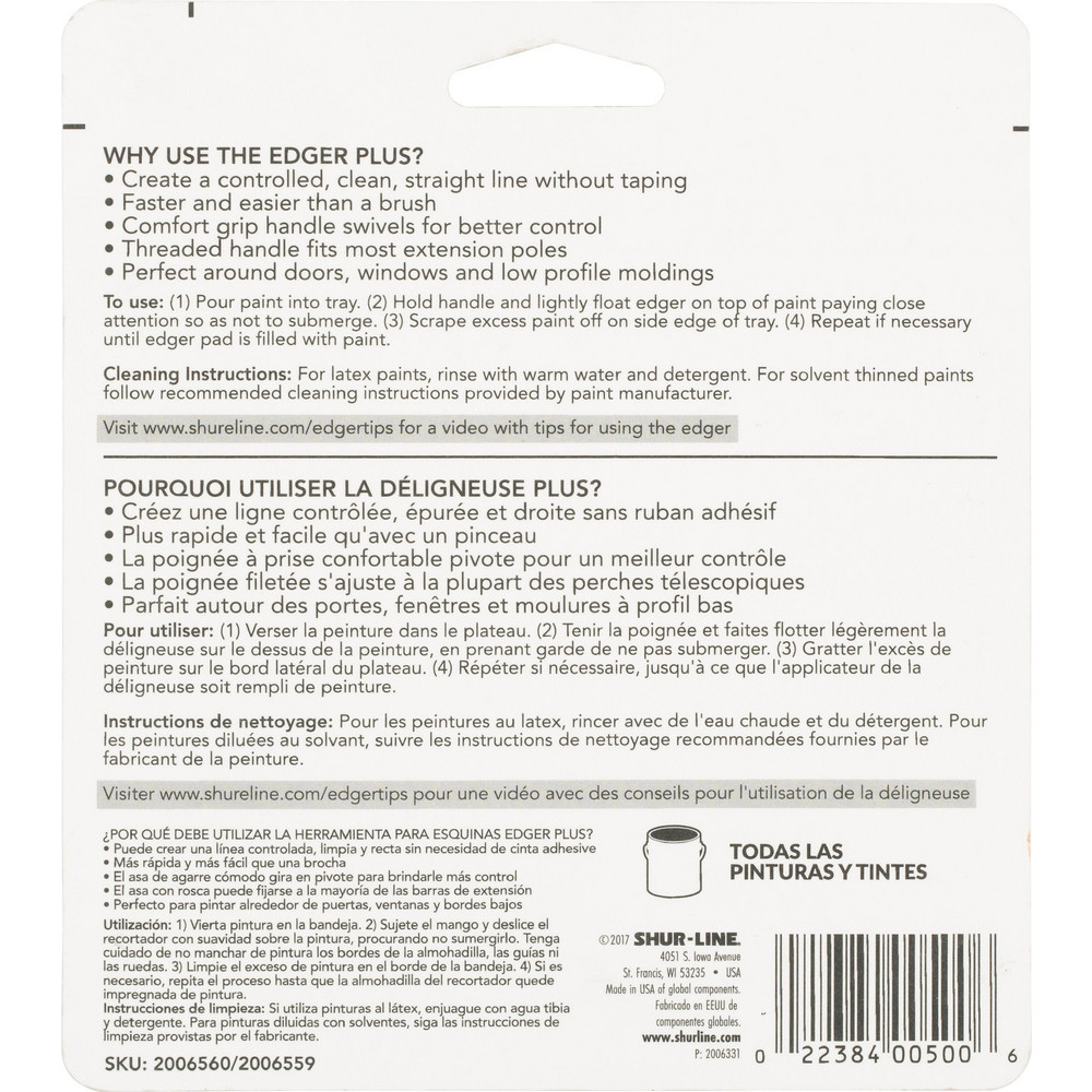 Shur-Line - Paint Pads: Application: Ceiling Edging, Wall Edging ...