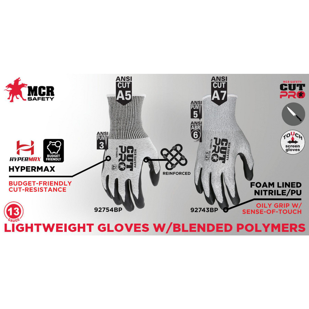 MCR Safety - Cut, Puncture & Abrasion-Resistant Gloves: Cut Pro 92754BP, Size Small, ANSI Cut A5 ...