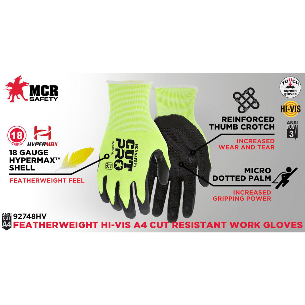 MCR Safety - Cut, Puncture & Abrasion-Resistant Gloves: Cut Pro 92748HV, Size Large, ANSI Cut A4 ...