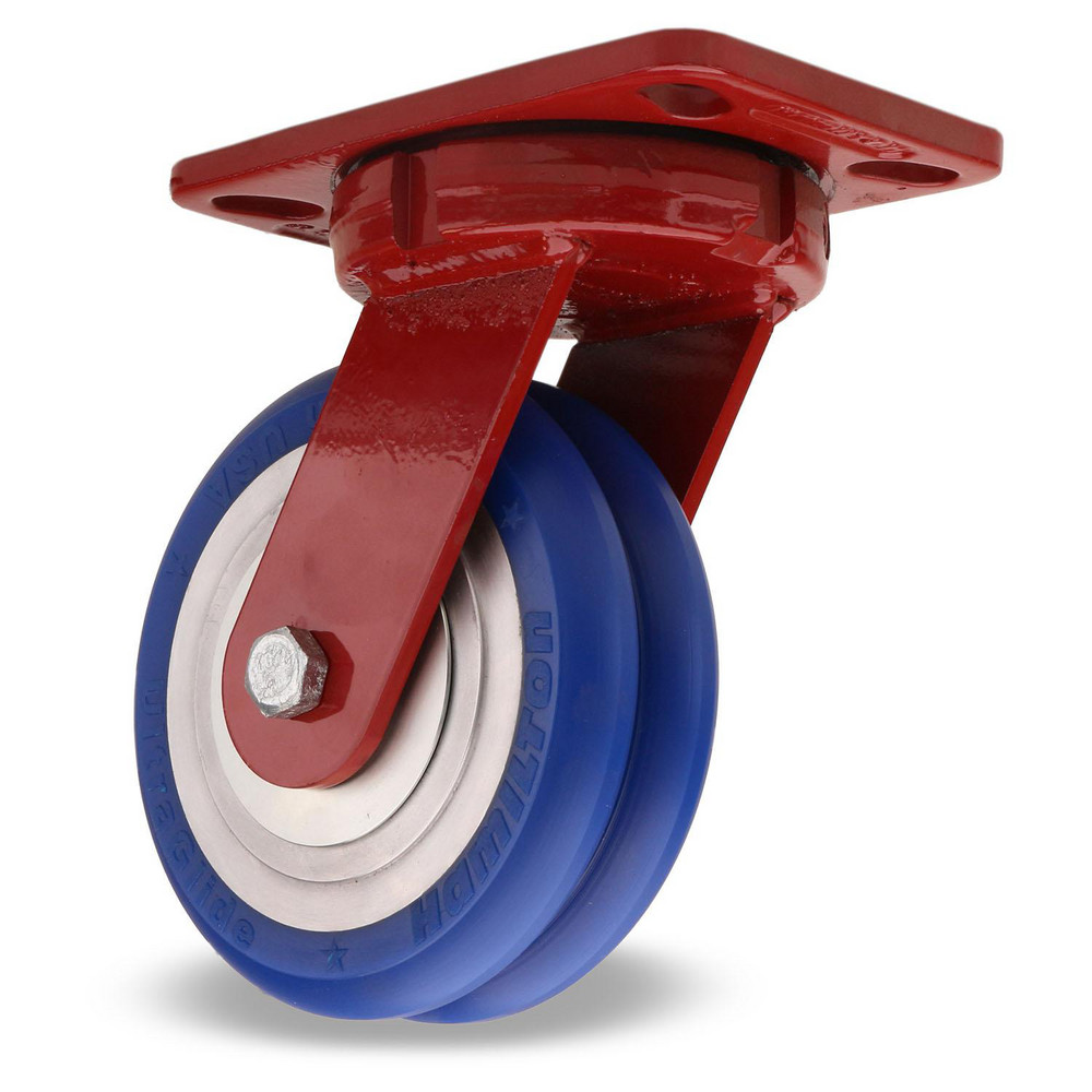 Hamilton - Swivel Top Plate Caster: Polyurethane on Aluminum, 4" Wheel ...