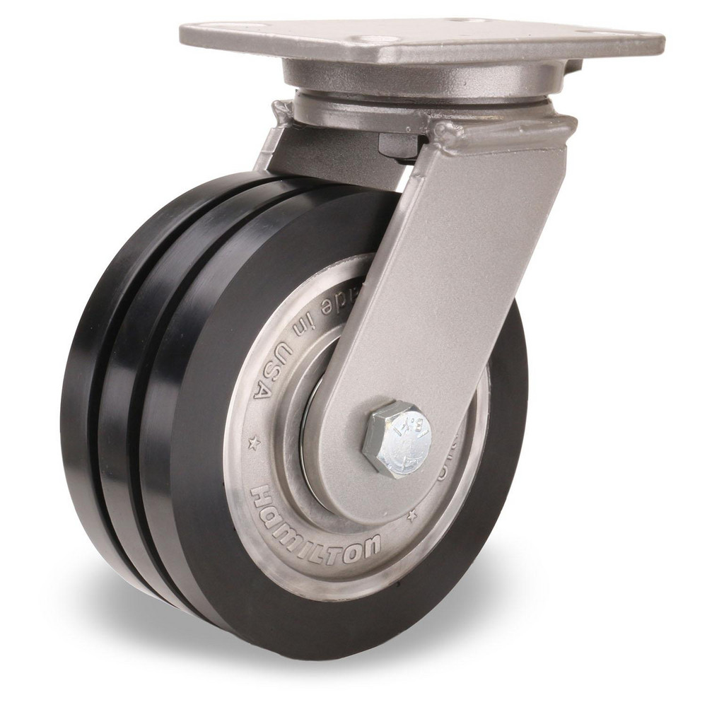 Hamilton - Swivel Top Plate Caster: Polyurethane on Aluminum, 8" Wheel ...