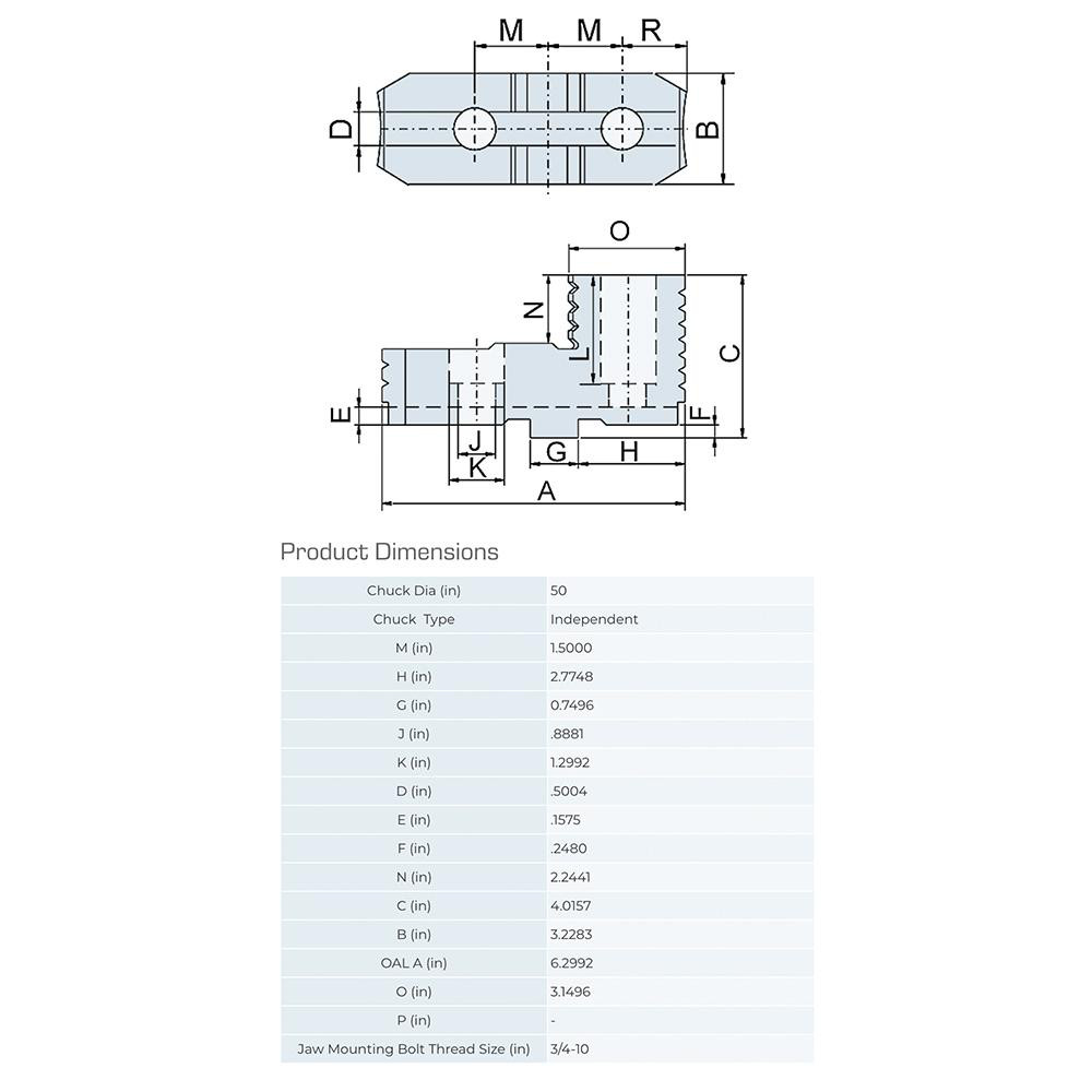 Gator Lathe Chucks - Hard Lathe Chuck Jaw: 50'' Max Chuck Dia, Top ...