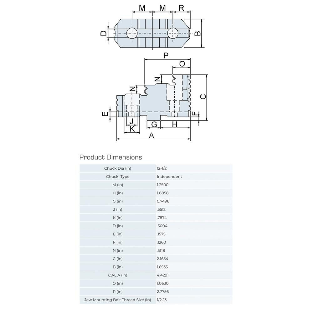 Gator Lathe Chucks - Hard Lathe Chuck Jaw: 12'' Max Chuck Dia, Top ...