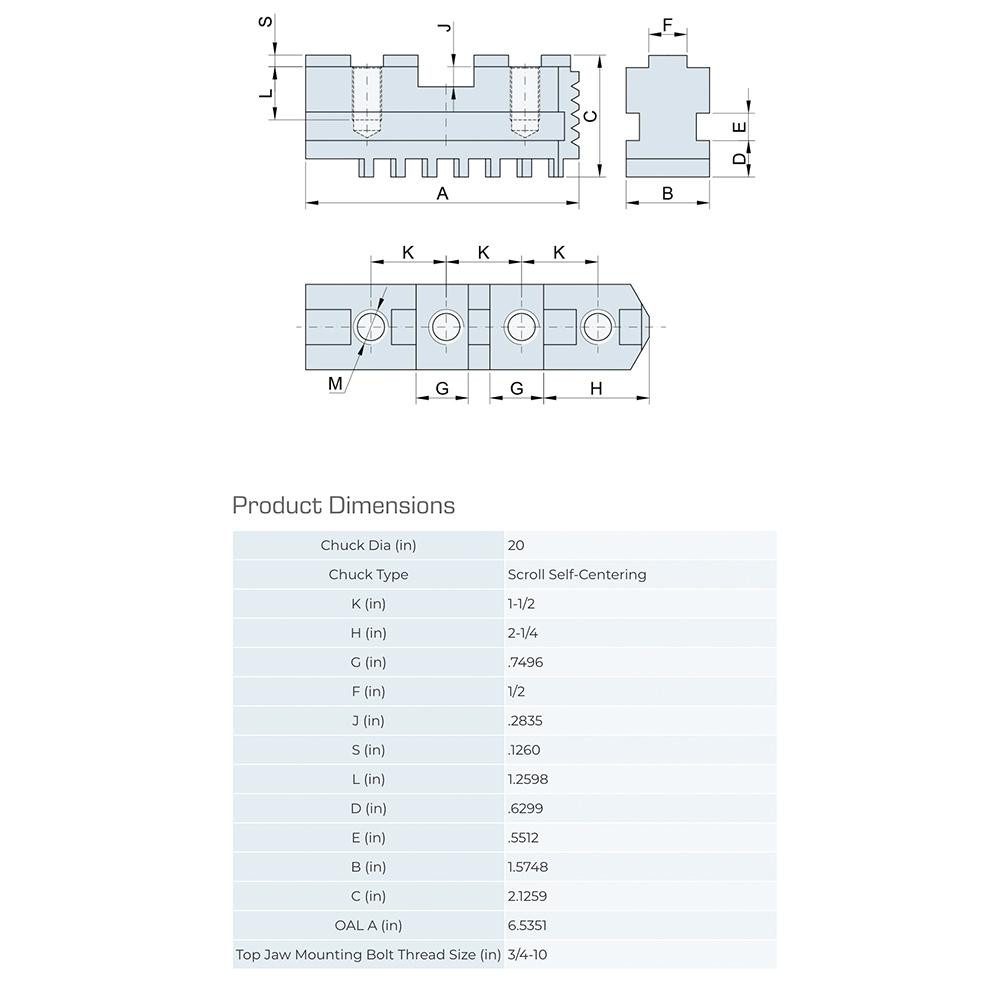 Gator Lathe Chucks - Hard Lathe Chuck Jaw: 20'' Max Chuck Dia, Master ...