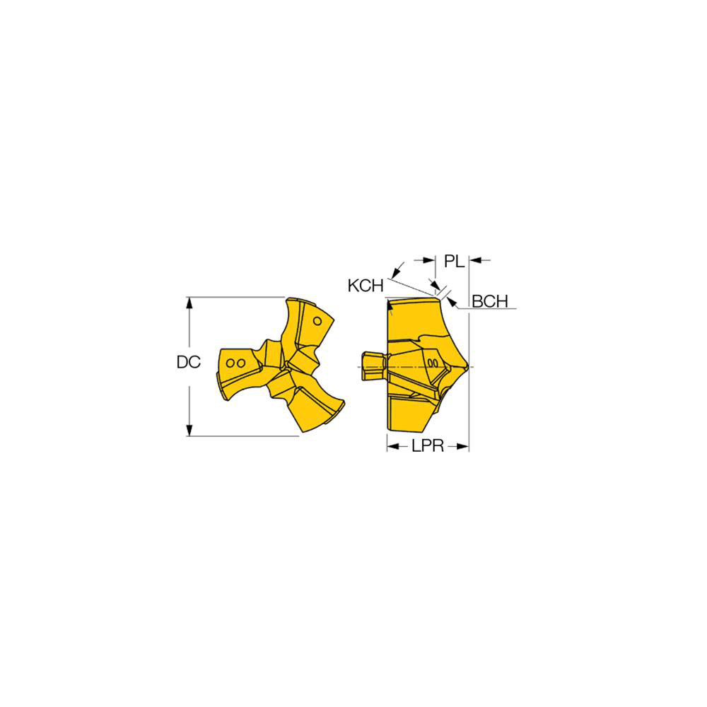 Iscar - Replaceable Drill Tips: H3P0750-IQ IC908, 0.7500" Dia, 19.05 mm ...