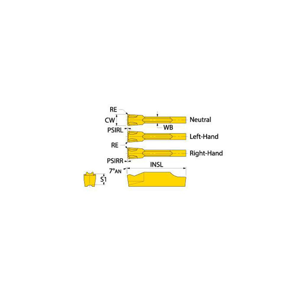 Ingersoll Cutting Tools - Cut-Off Insert: TSC2-15LS TT8020, Carbide, 0. ...