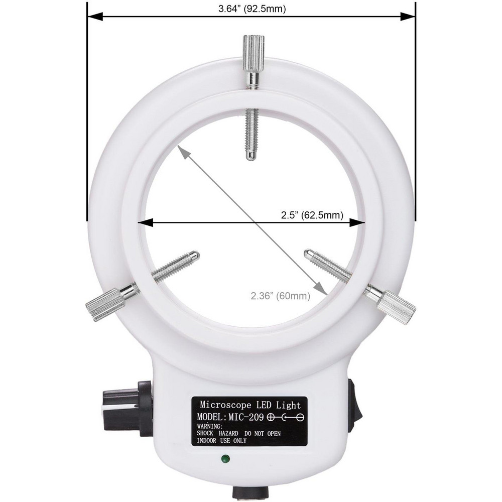 AmScope - 144 LED Intensity-adjustable Ring Light for Stereo ...