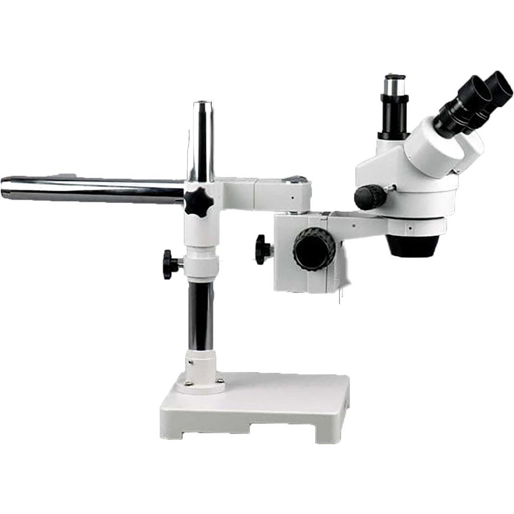 AmScope - 7X-45X Trinocular Stereo Zoom Microscope on Single Arm Boom ...