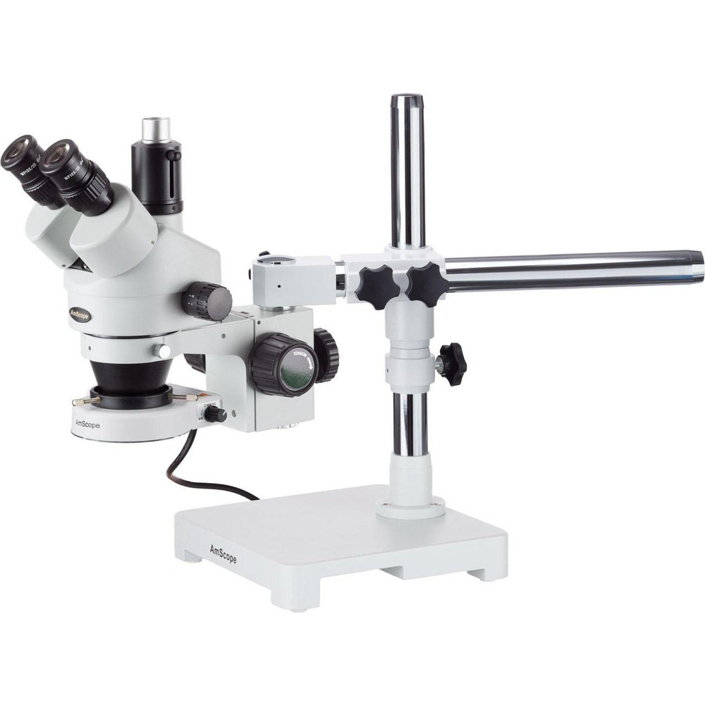 AmScope - 3.5X-45X Trinocular Single-arm Boom Stereo Microscope + 80 ...