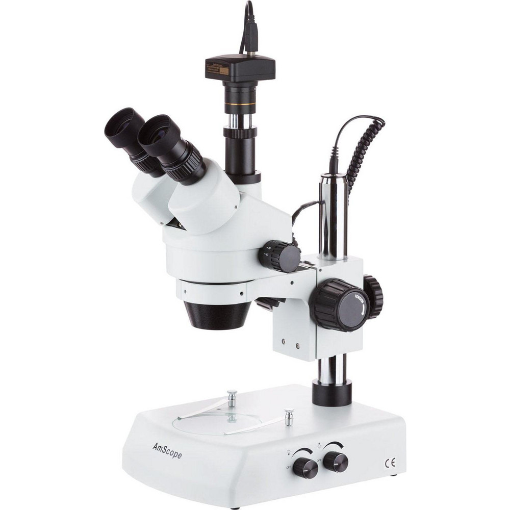 AmScope - 3.5X-45X Trinocular Stereo Zoom Microscope with Dual Halogen ...