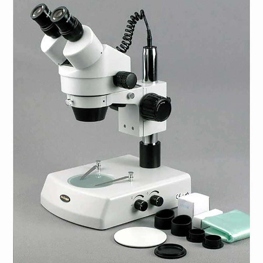 AmScope - 3.5X-45X Binocular Stereo Zoom Microscope with Dual Halogen ...