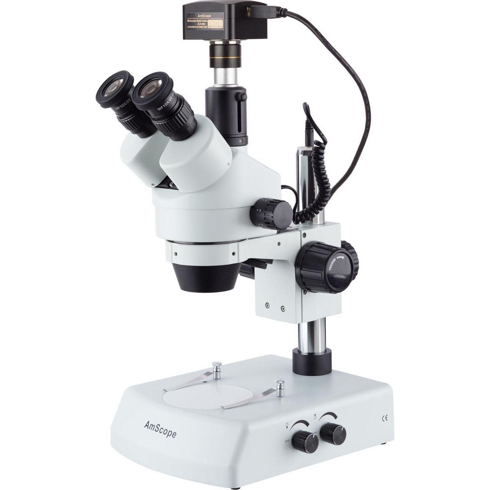 AmScope - 3.5X-90X LED Trinocular Zoom Stereo Microscope + 5MP USB 3.0 ...