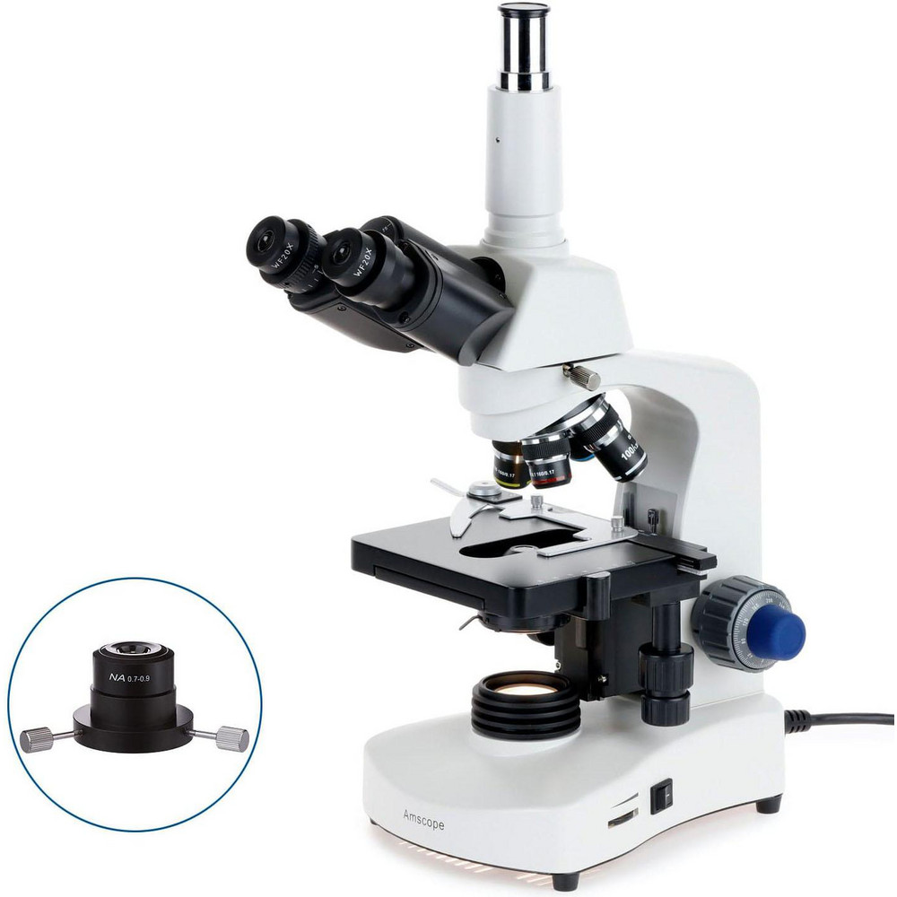 AmScope - 40X-2000X 3W LED Trinocular Darkfield Microscope w/ 3D ...