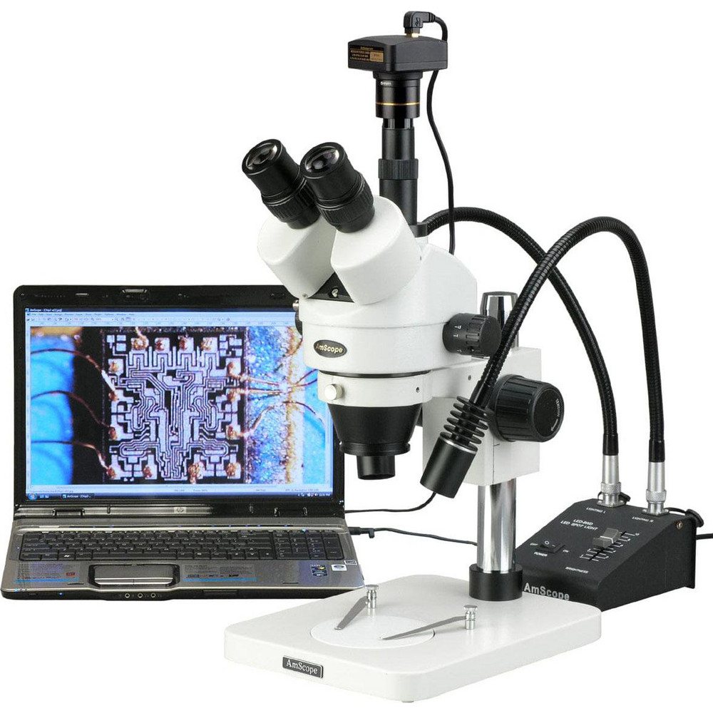 AmScope - 3.5X-225X Digital Zoom Stereo Microscope w Gooseneck LED ...