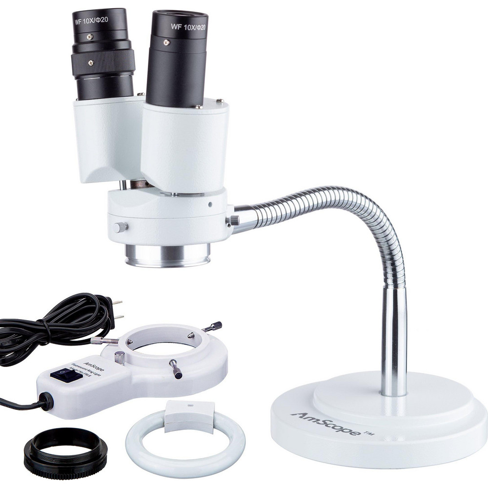 AmScope - 8x Binocular - Gooseneck Arm Stereo Microscope with 8W ...