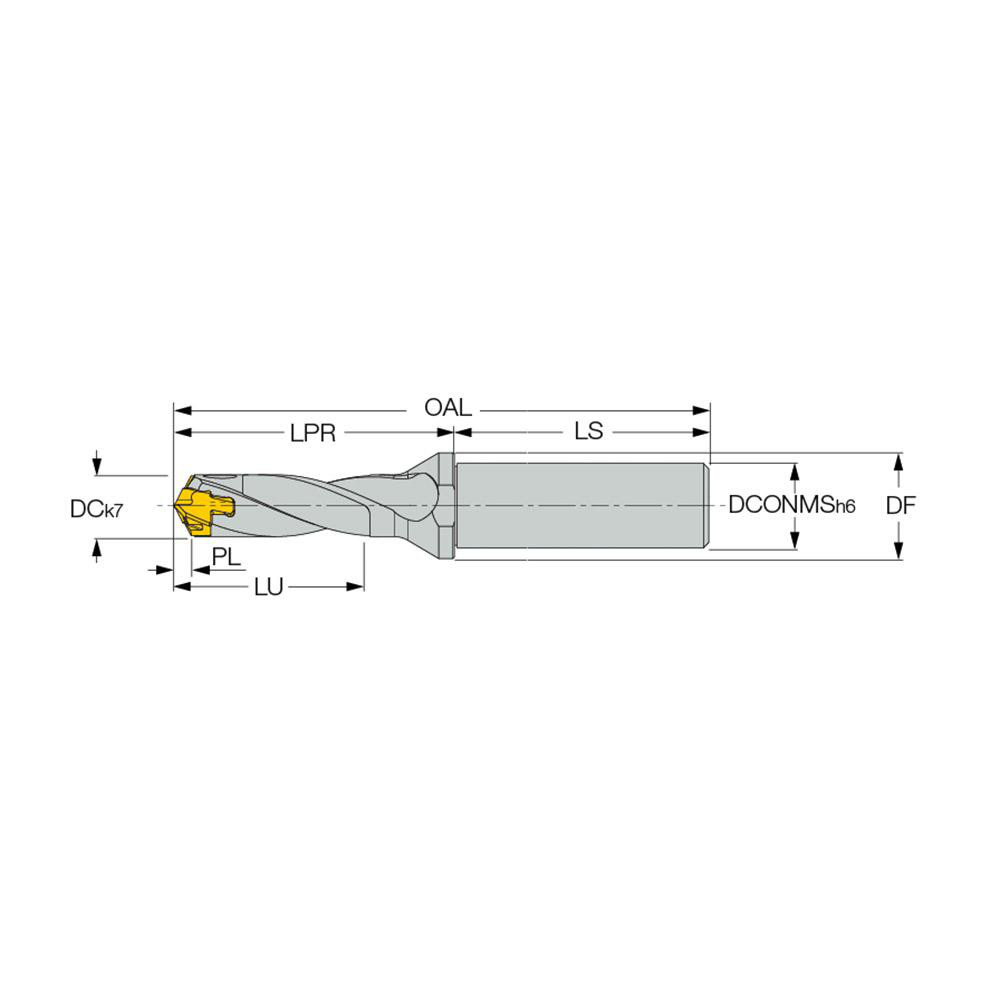 Iscar - Replaceable-Tip Drill: 32 to 32.9 mm Dia, 100.86 mm Max Depth, 32 mm Straight ...