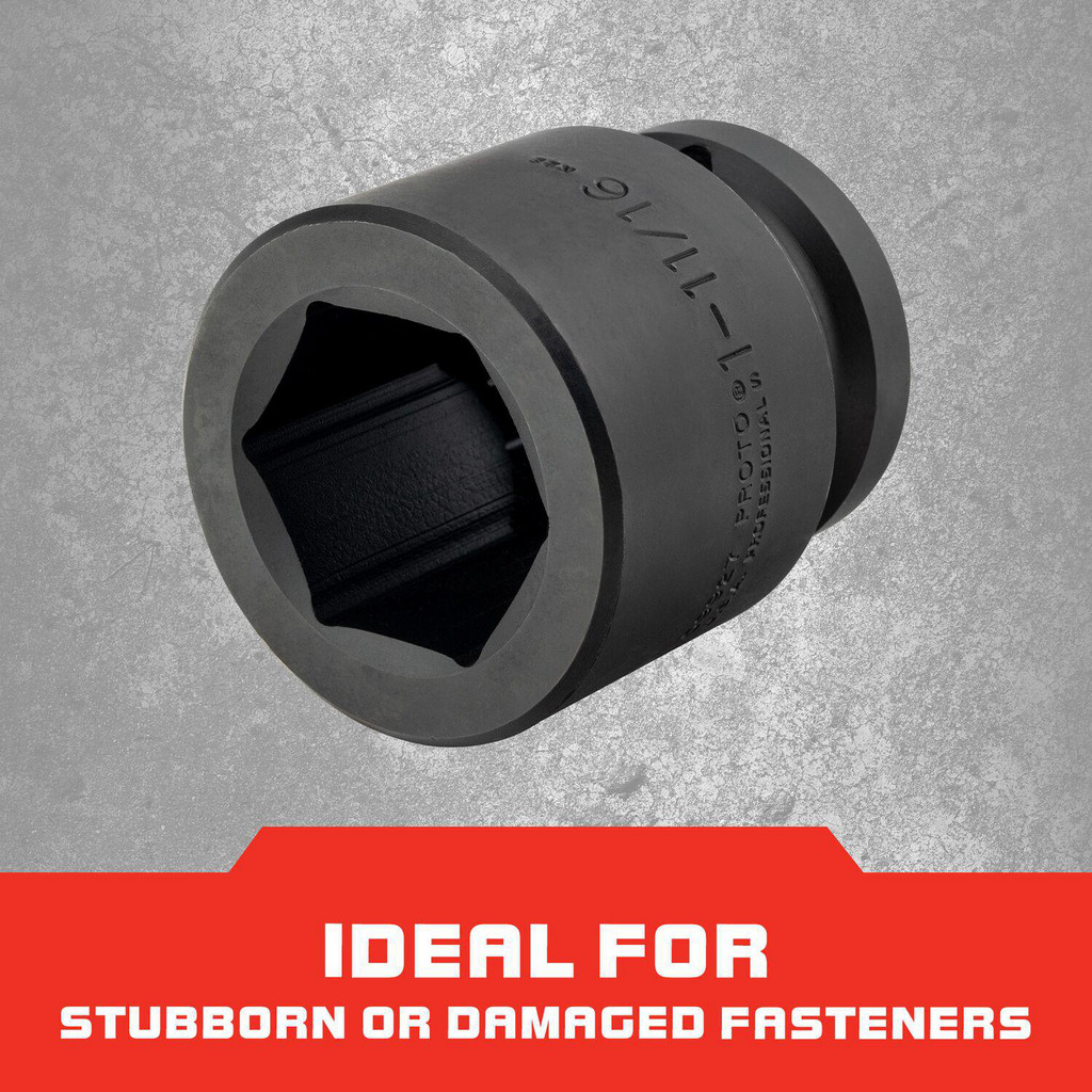 Proto - Impact Socket: 3/4" Drive, 1-3/8" Socket, Hex Drive | MSC Direct