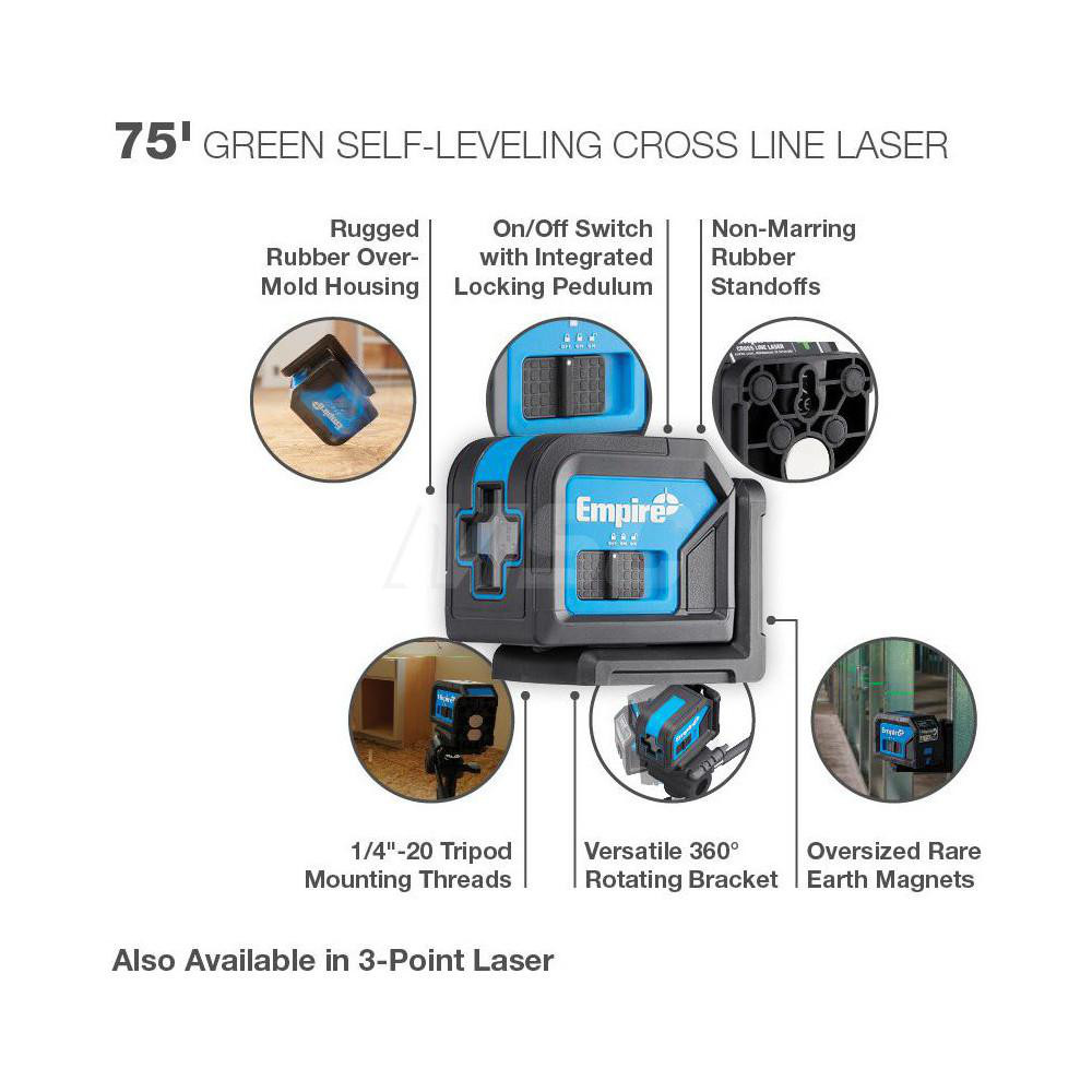 Empire Level - Laser Levels; Level Type: Self Leveling Cross Line Laser ...