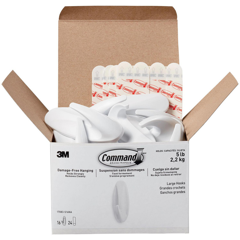 Command - 1-1/2 Inch Projection, 5-5/8 Inch Long, Hook Kit | MSC Direct